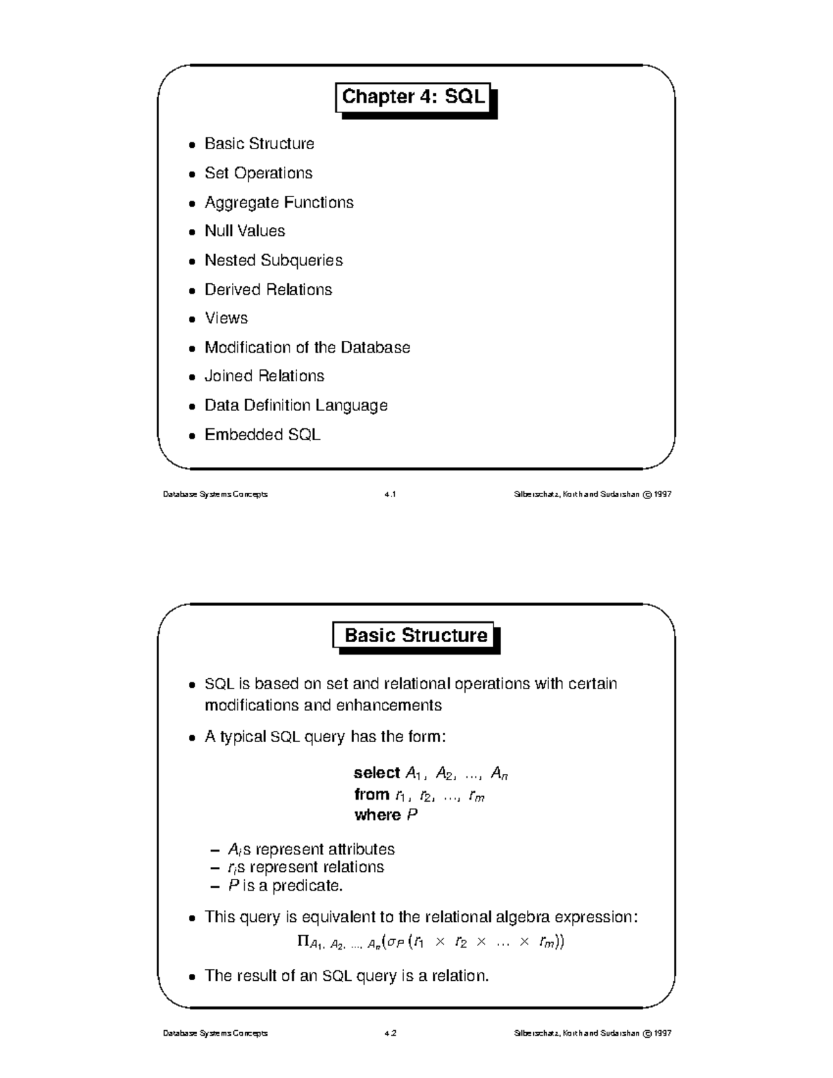 Sql - Copy - sfcxdn s dxgfvb xgh n - & % Chapter 4: SQL Basic Structure Set Operations Aggregate ...