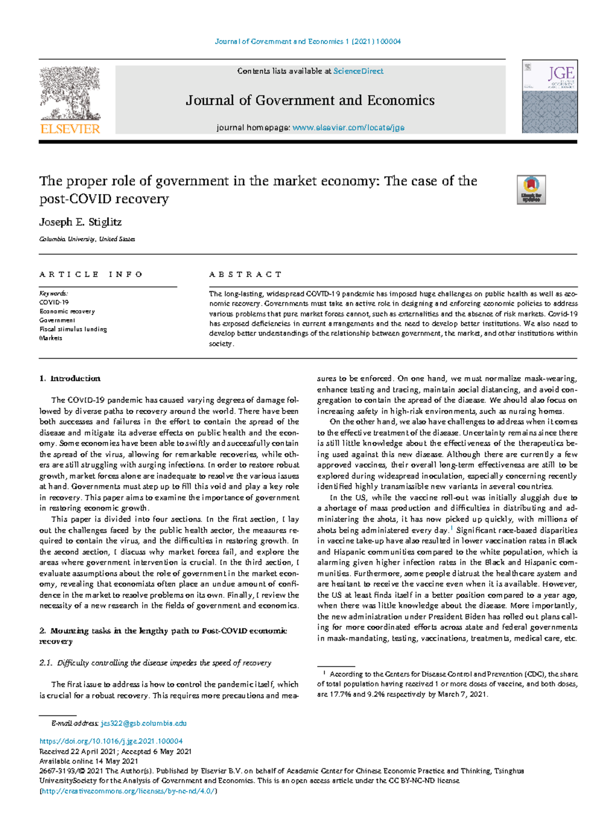 The-proper-role-of-government-in-the-market-economy 2021 Journal-of ...