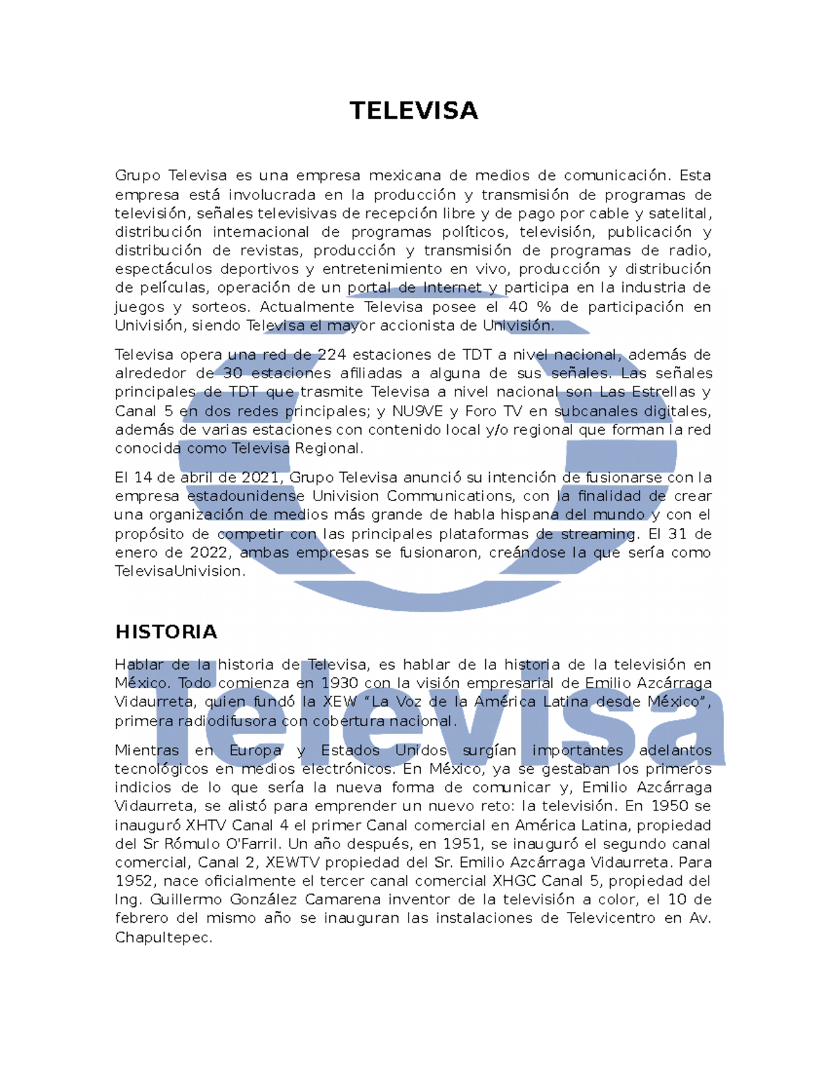 Televisa - **************************** - TELEVISA Grupo Televisa es ...