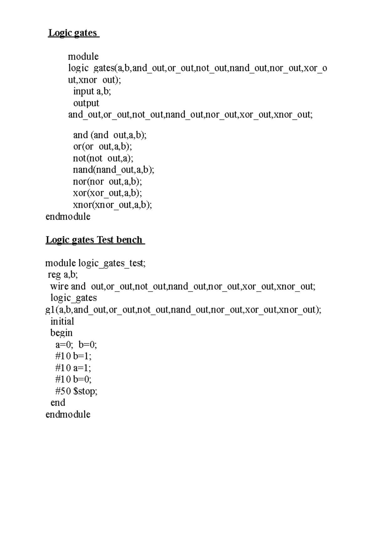 Lab programs - REGISTERS - Logic gates module - Studocu