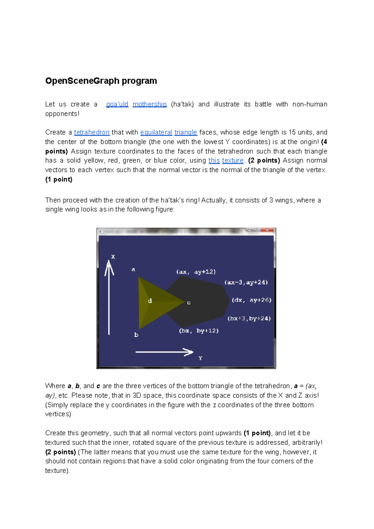 Exam 2016, questions - OpenSceneGraph program Let us create a goa’uld mothership - Studocu