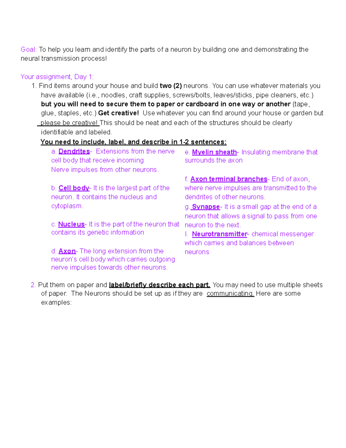 Build a Neuron Project Lecture Assignment - Goal:To help you learn and ...