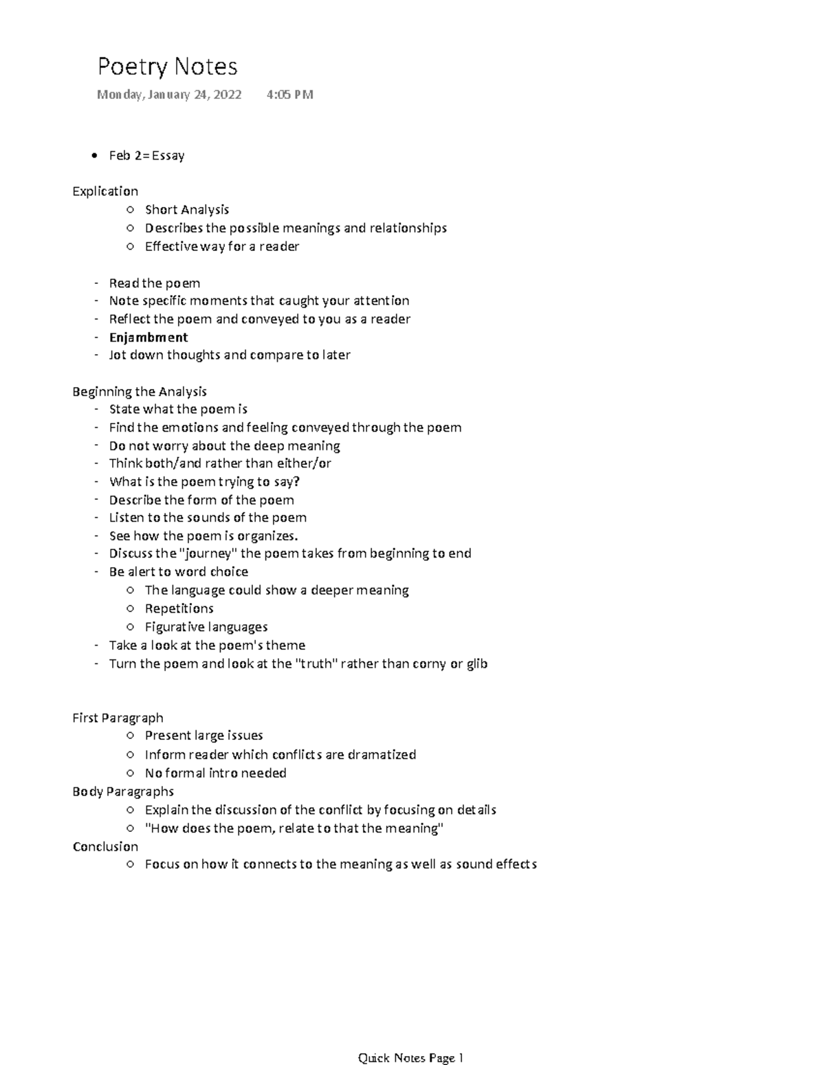 Poetry Notes - Feb 2= Essay Explication Short Analysis Describes the ...