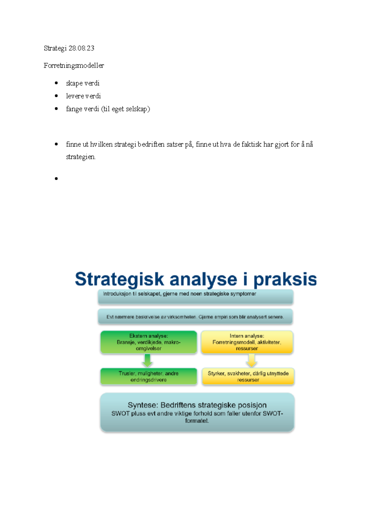 Strategi 28 - Strategi 28. Forretningsmodeller skape verdi levere verdi ...