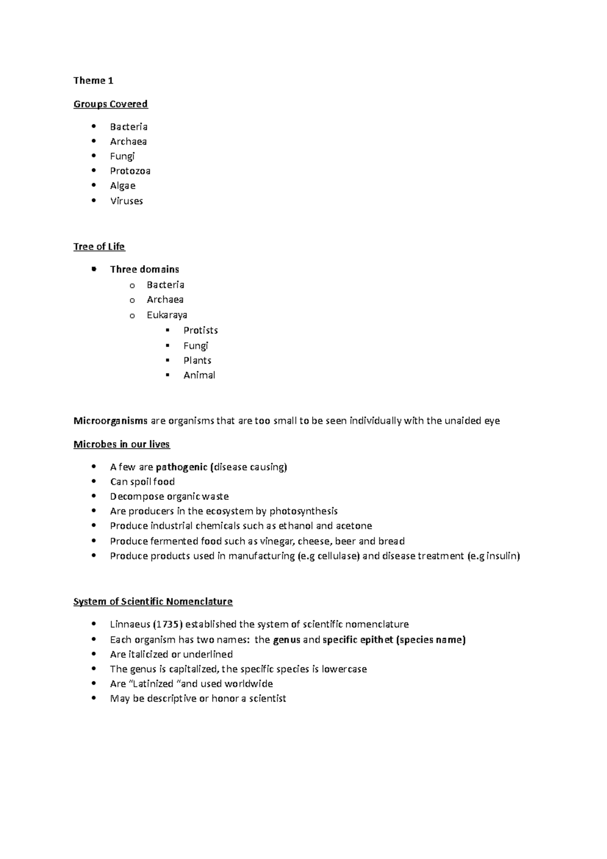Course Outline Theme 1- 5 Sem 1 - MBY 161 - UP - Studocu
