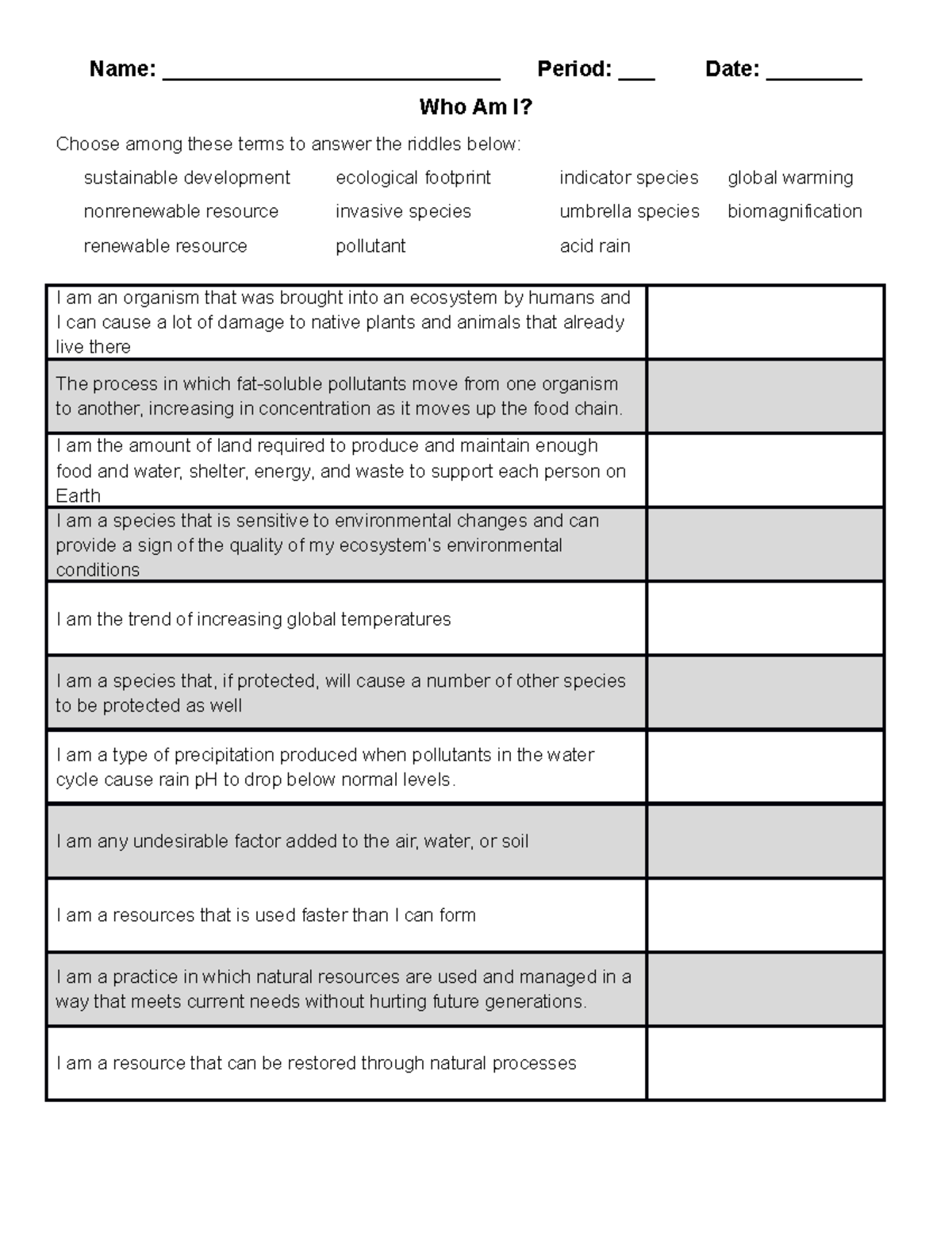 Vocabulary Practice - Name: ____________________________ Period ...