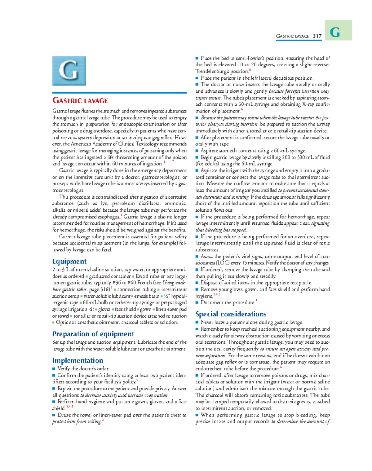Nursing procedures 80 - GASTRIC LAVAGE Gastric lavage flushes the ...