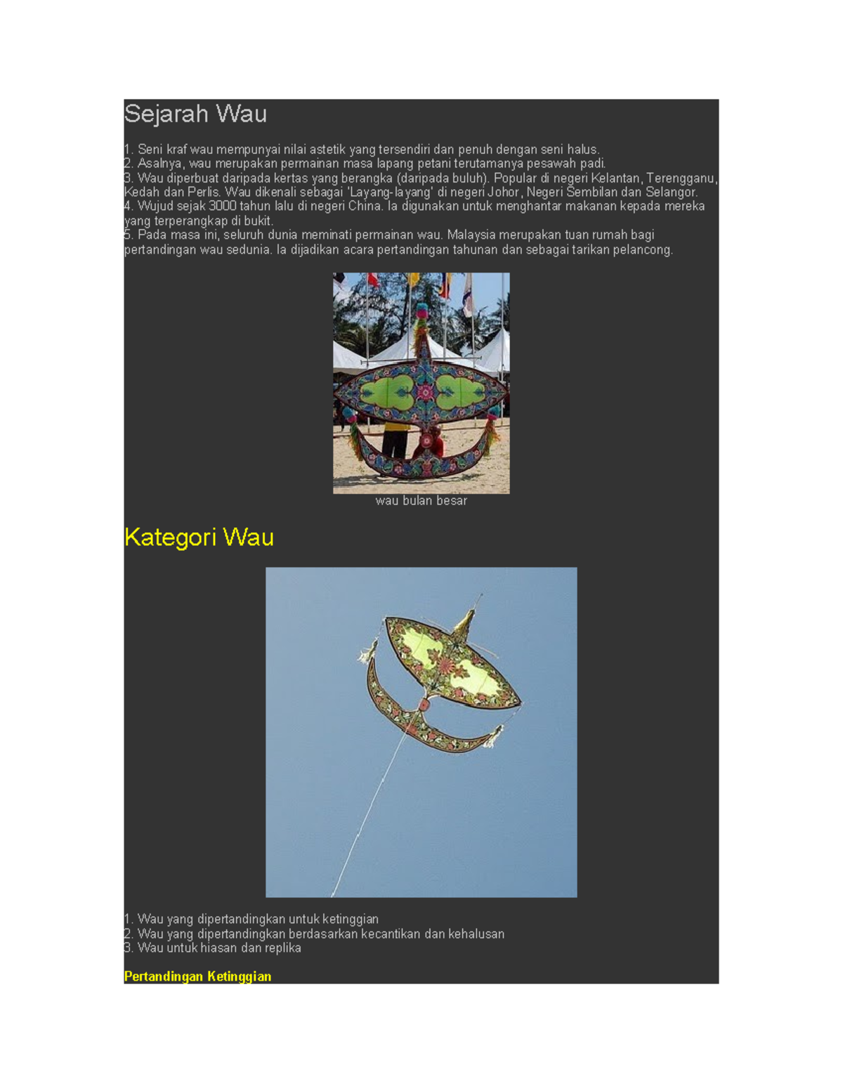 Scribd - aaa - Sejarah Wau Seni kraf wau mempunyai nilai astetik yang ...