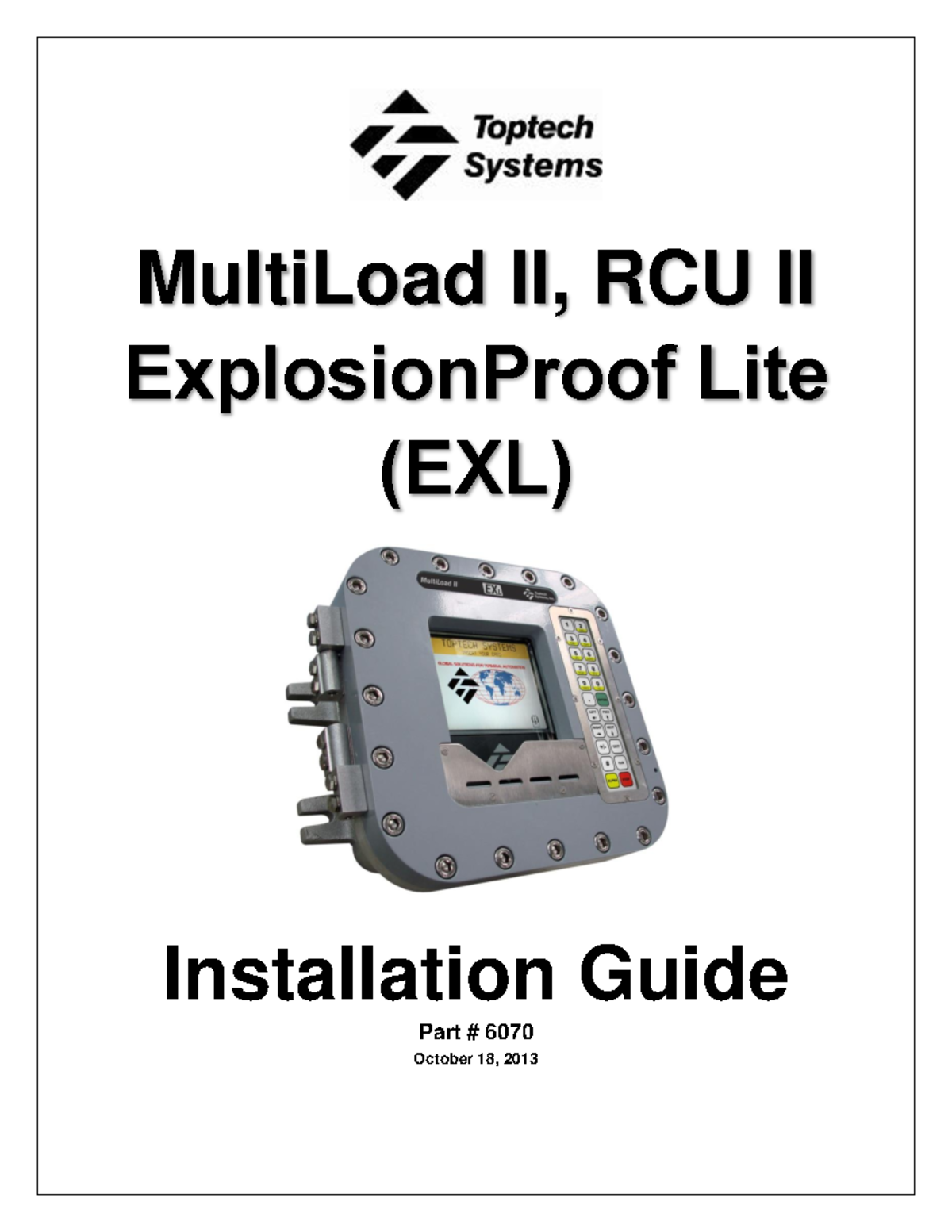 26- Datasheet Multiload II EXL - MultiLoad II, RCU II ExplosionProof Lite (EXL) Installation ...