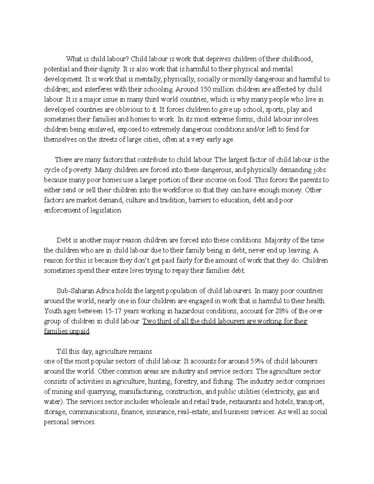 Child labour and why it's not good - Const 123 - Studocu