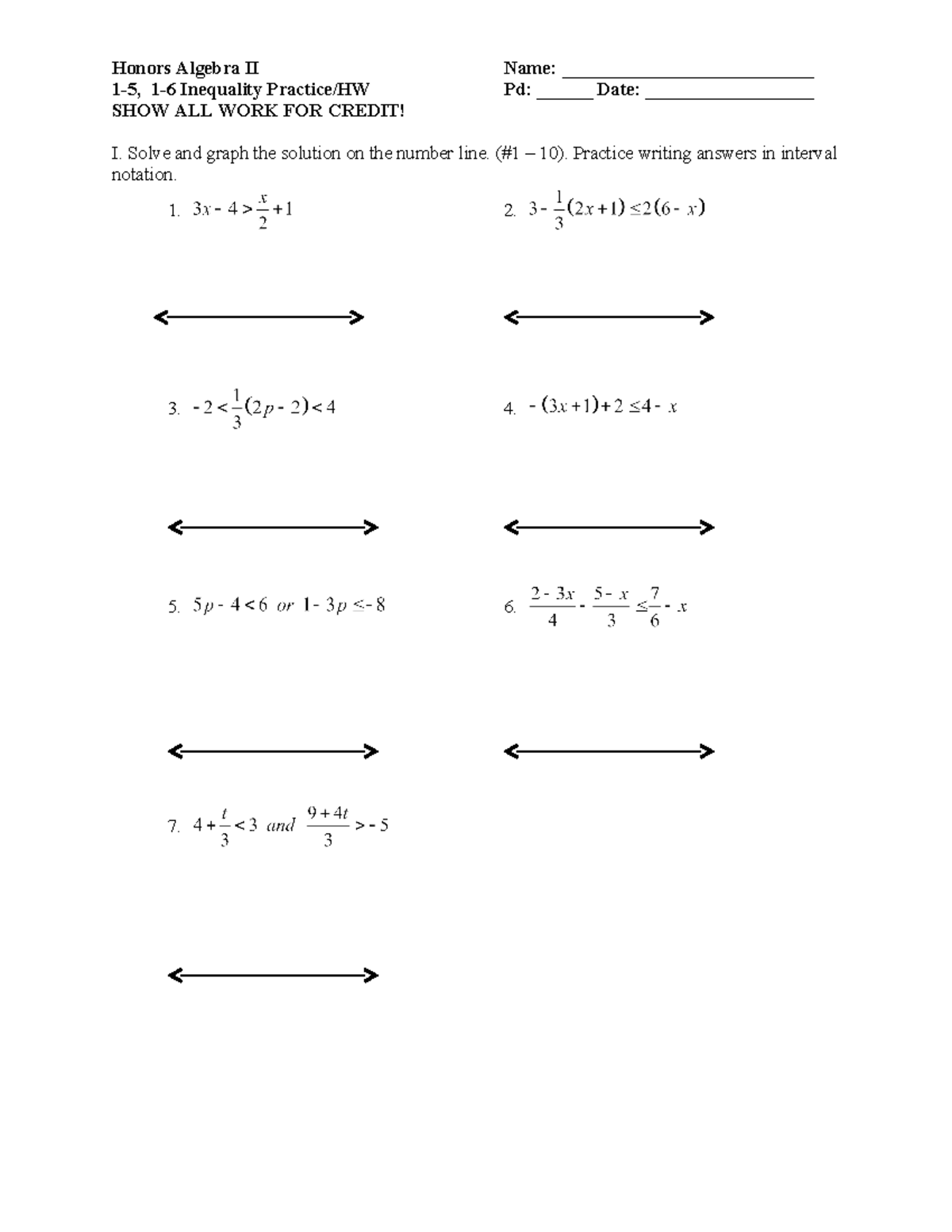 1 - Unit 1 of Algebra 2 Honors at Langley High School FCPS - Honors ...
