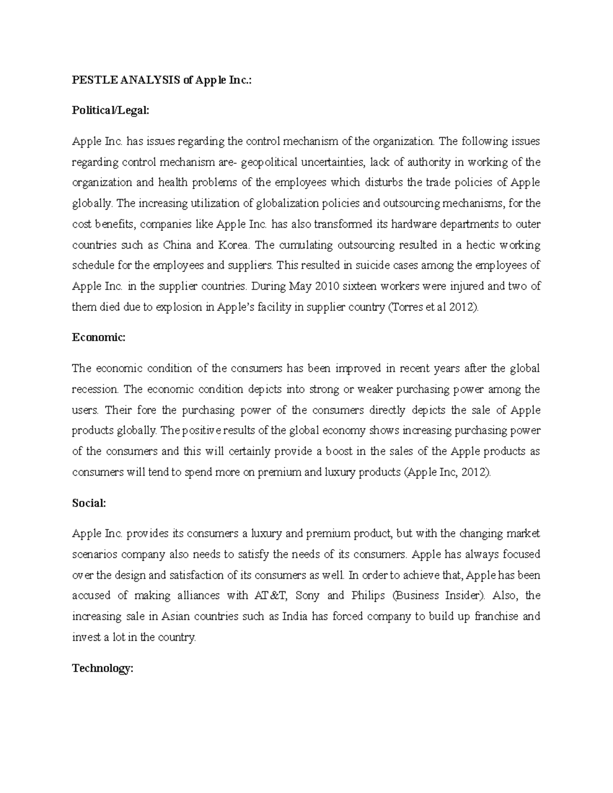 Pestle Analysis of Apple Inc - PESTLE ANALYSIS of Apple Inc.: Political ...
