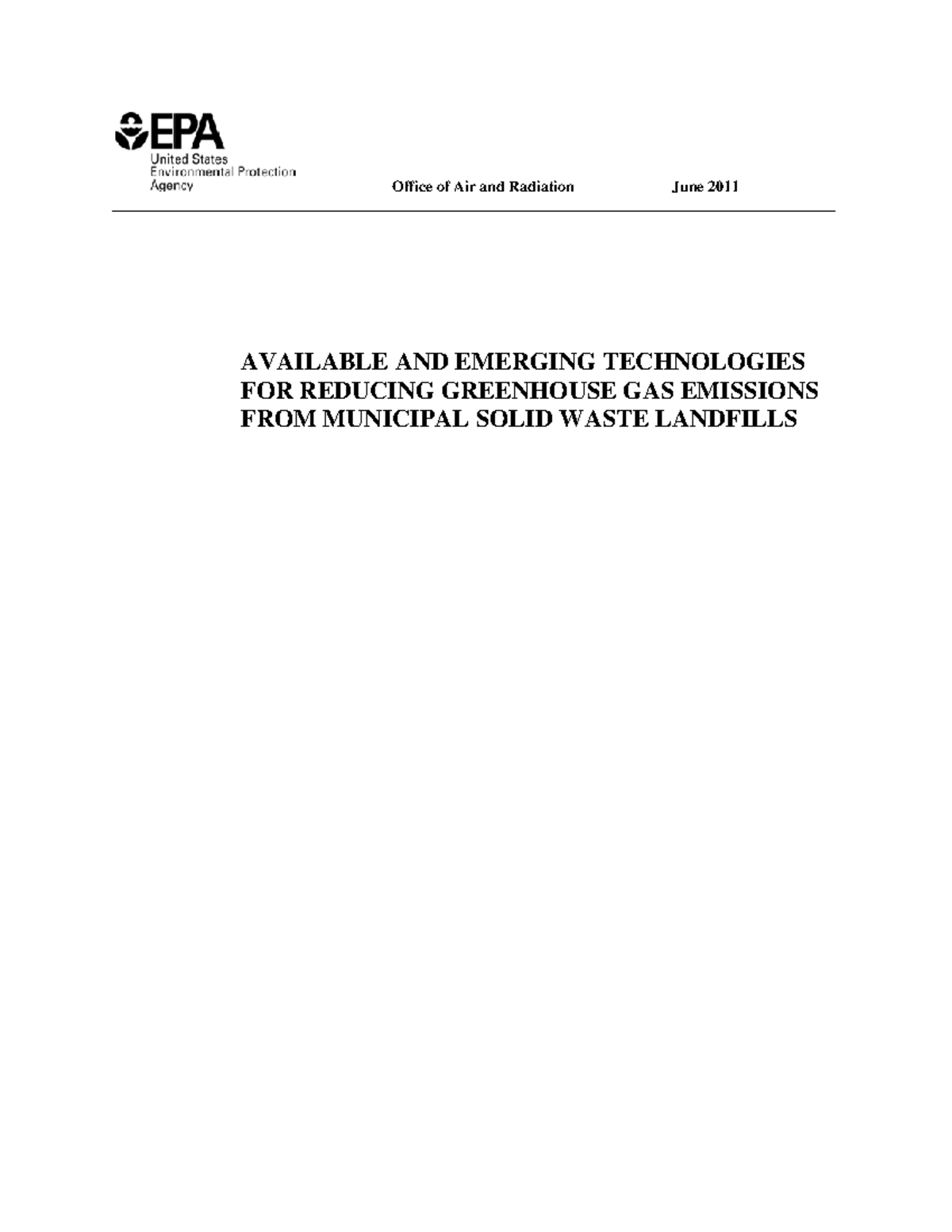 Available AND Emerging Technologies EPA - Office of Air and Radiation ...