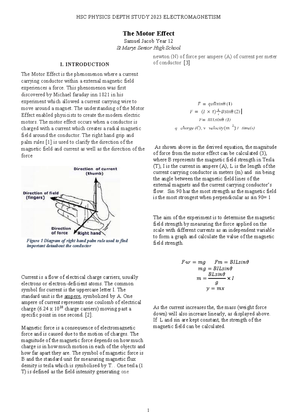electromagnetism depth study - 1 HSC PHYSICS DEPTH STUDY 2023 ...