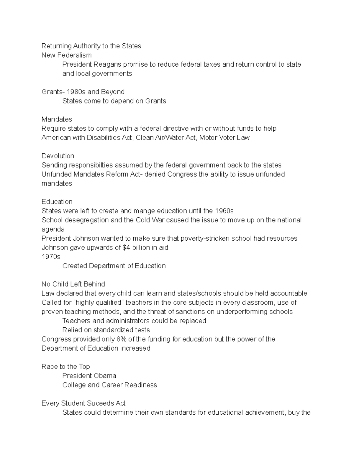 Government Notes 01 25 23 - Returning Authority to the States New ...