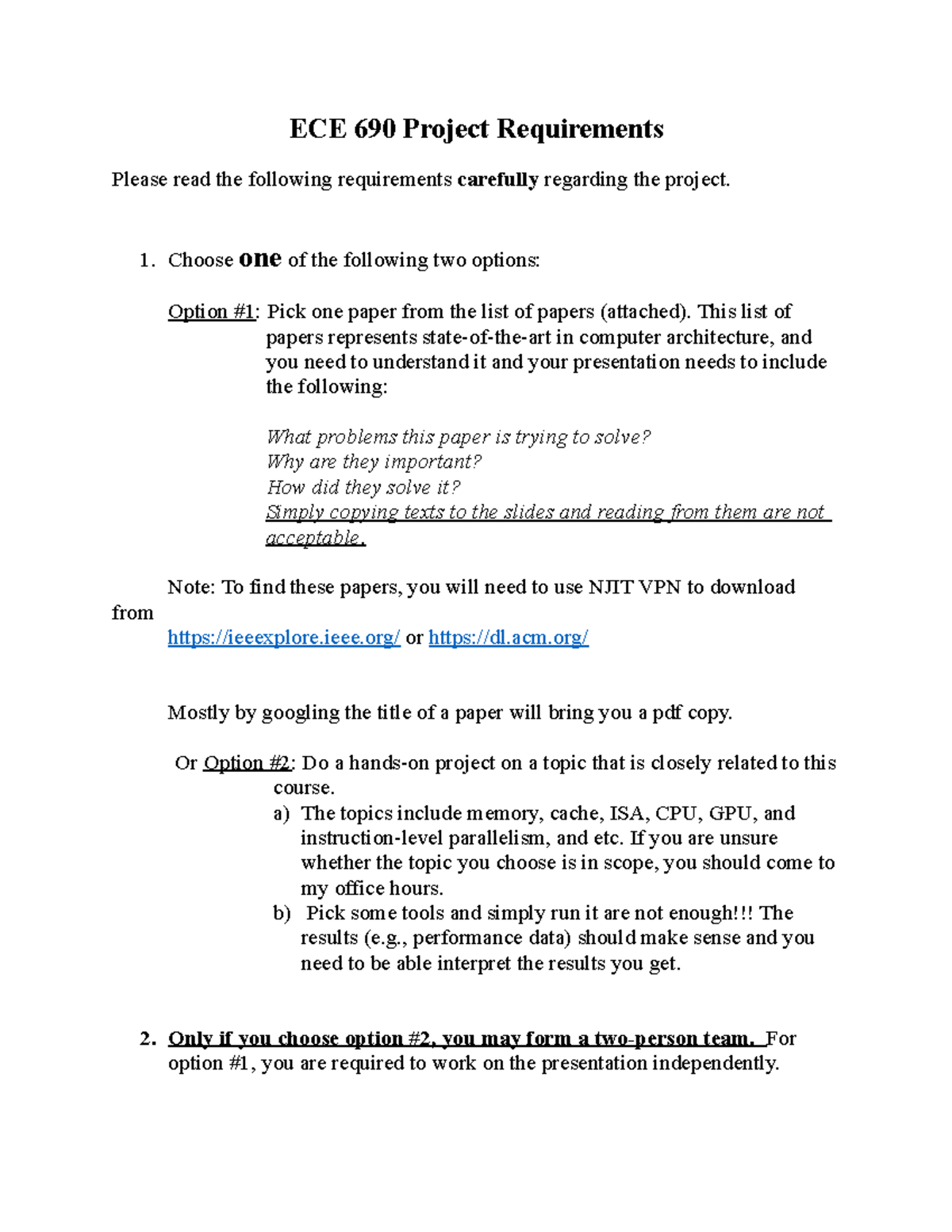 ECE 690 Project Requirements 2023 - ECE 690 Project Requirements Please ...