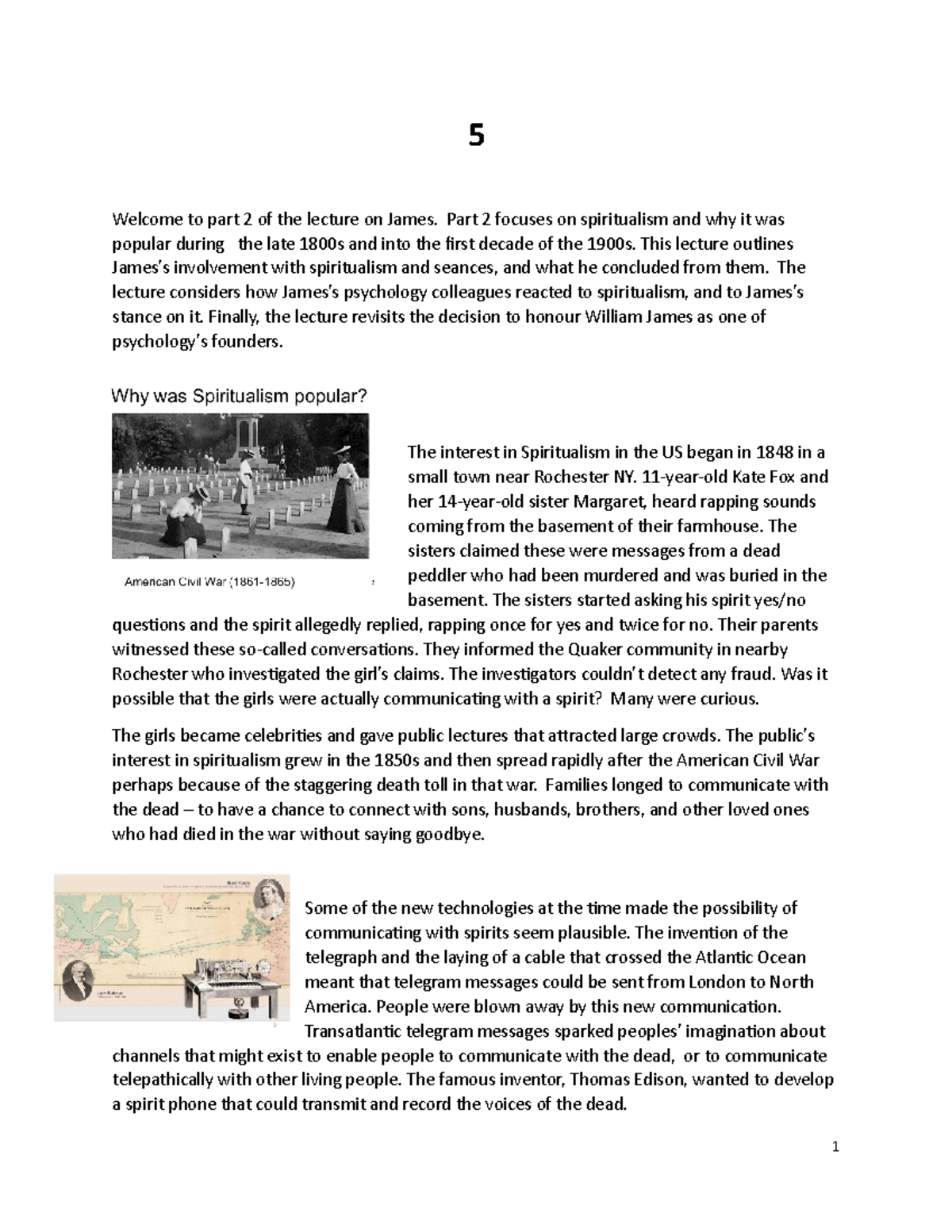 Chp 6 James notes #2 - 5 Welcome to part 2 of the lecture on James ...