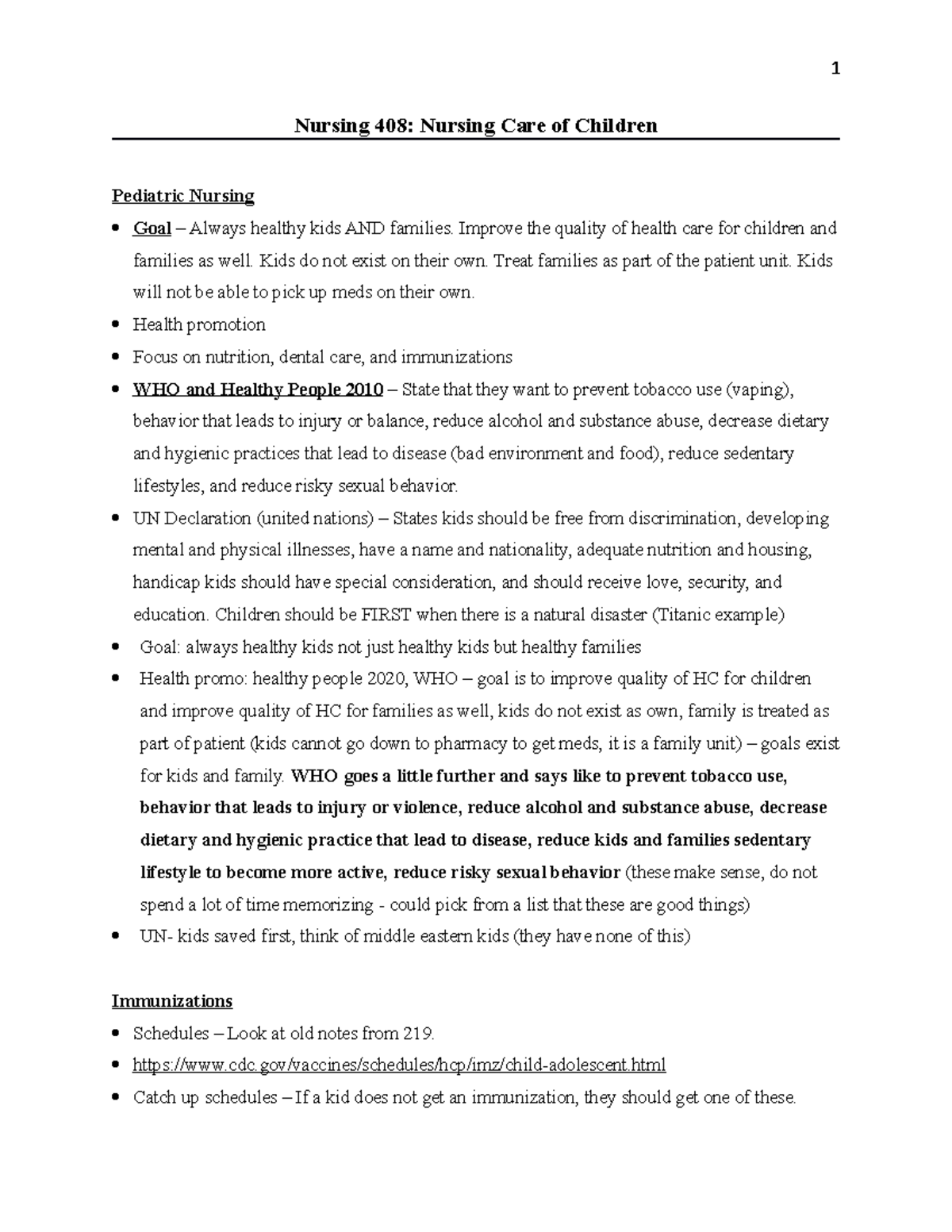 Nur 408-Care of Kids copy - Nursing 408: Nursing Care of Children ...