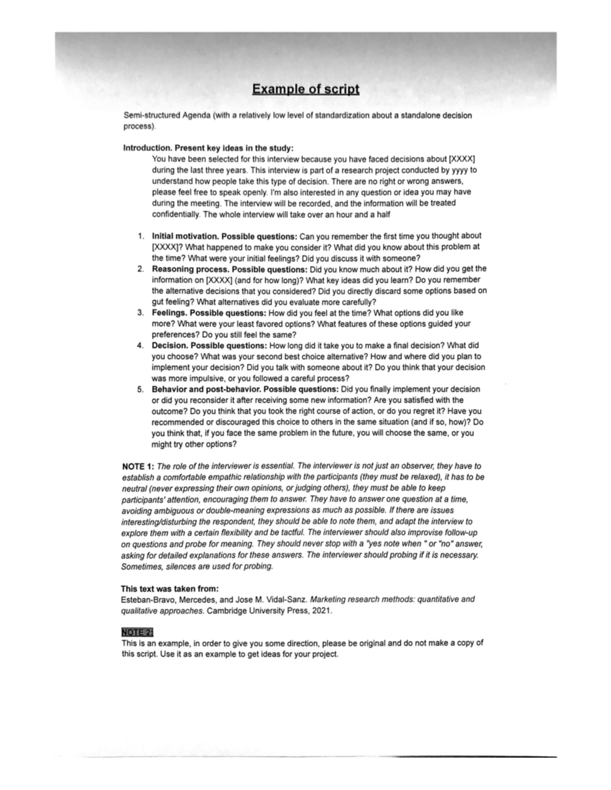 Example of script ...