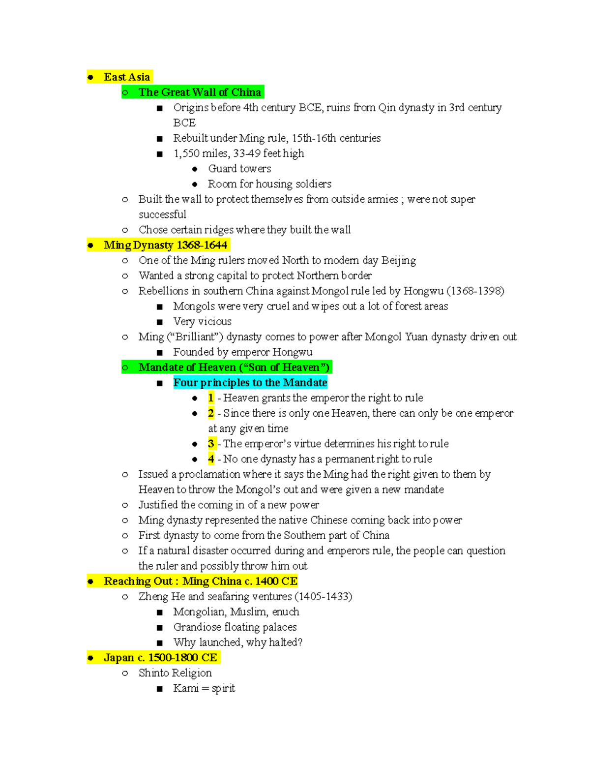 East asia - Notes on East Asia from Early Modern to Contemporary World ...