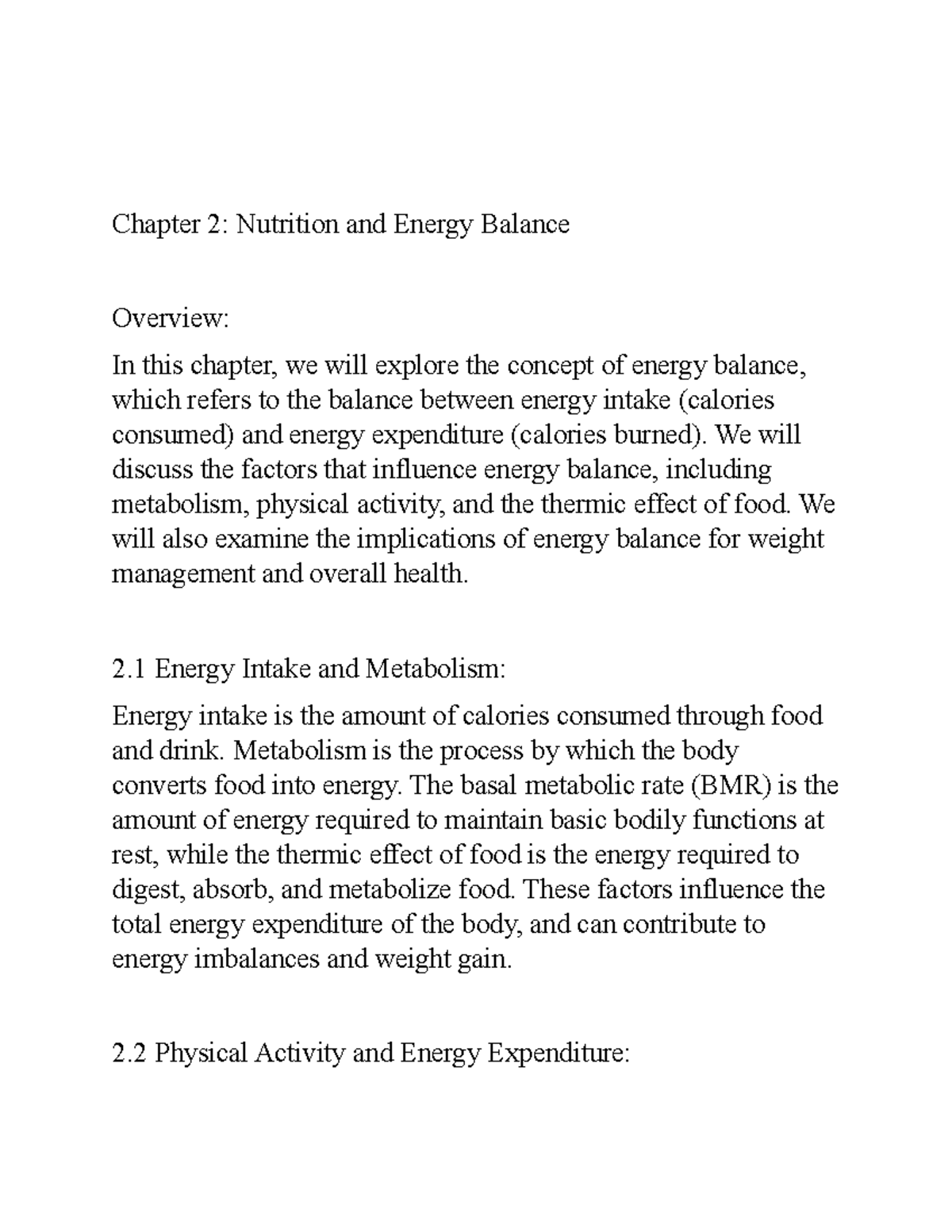 Nutrition for Health and Changing Lifestyles HLTH 1021 2 - Chapter 2 ...