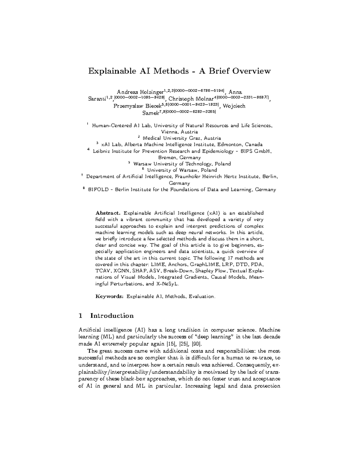 XAI Methods Lecture NOTE - Explainable AI Methods - A Brief Overview ...