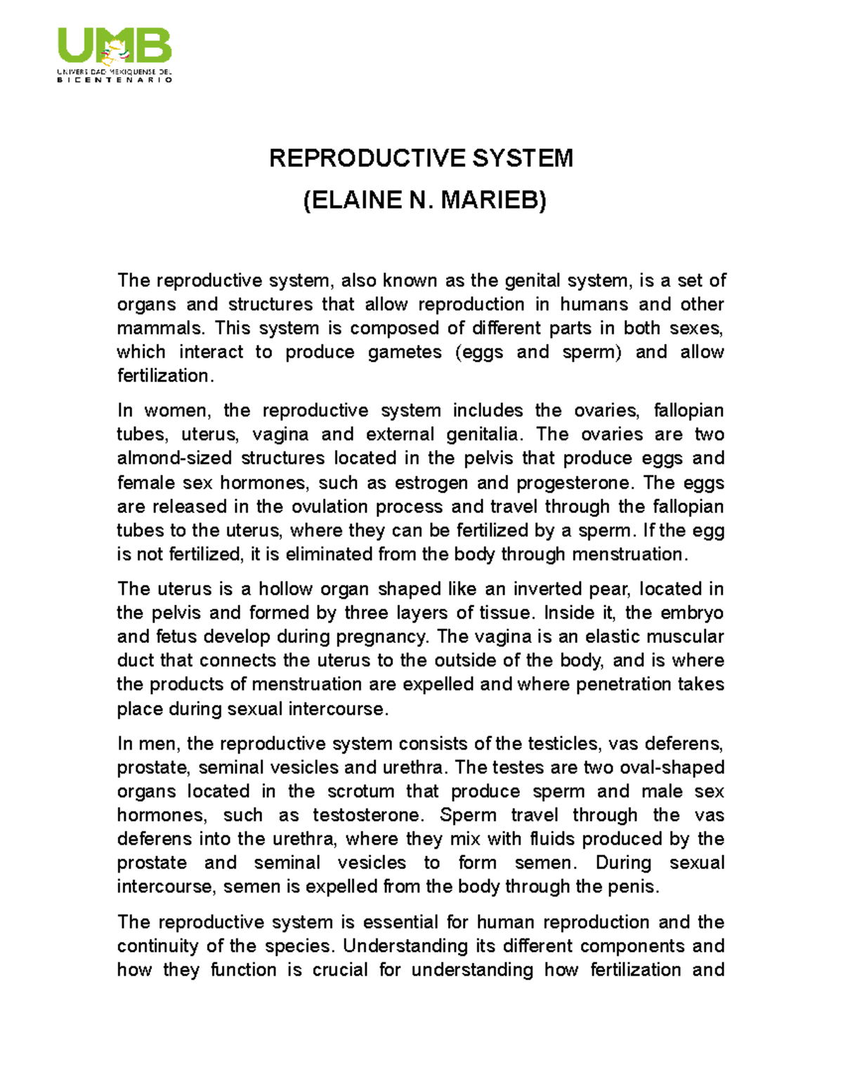 Reproductive system - Elaine N. Marieb - REPRODUCTIVE SYSTEM (ELAINE N ...