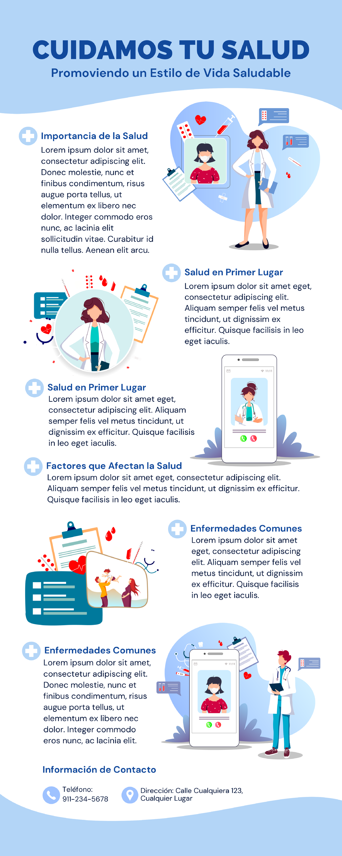 Infografía consejos del cuidado de la salud ilustrativo moderno celeste ...