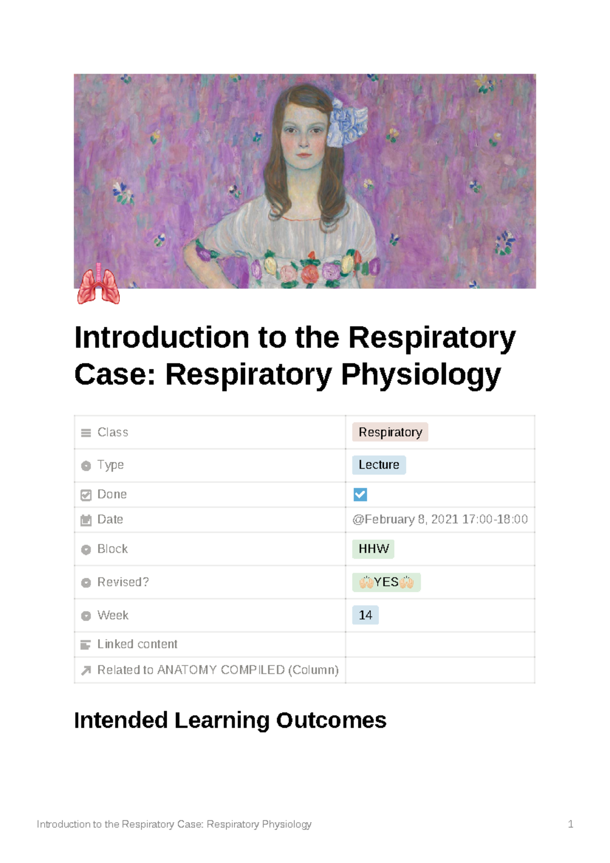 Introduction to the Respiratory Case Respiratory Physiology ...