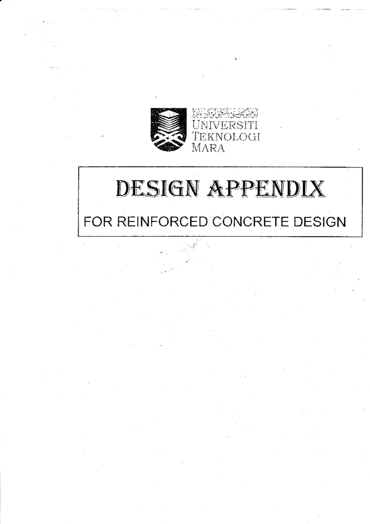 Appendix RC ECS338 - UNIVERSITI TEKNOLOGI MARA DESIGN APPENDIX FOR ...