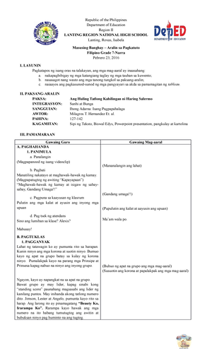 Filipino 8 Q1 W7 - Studocu