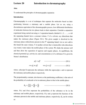 Gel Filtration Column - Microbial Biochemistry - Studocu