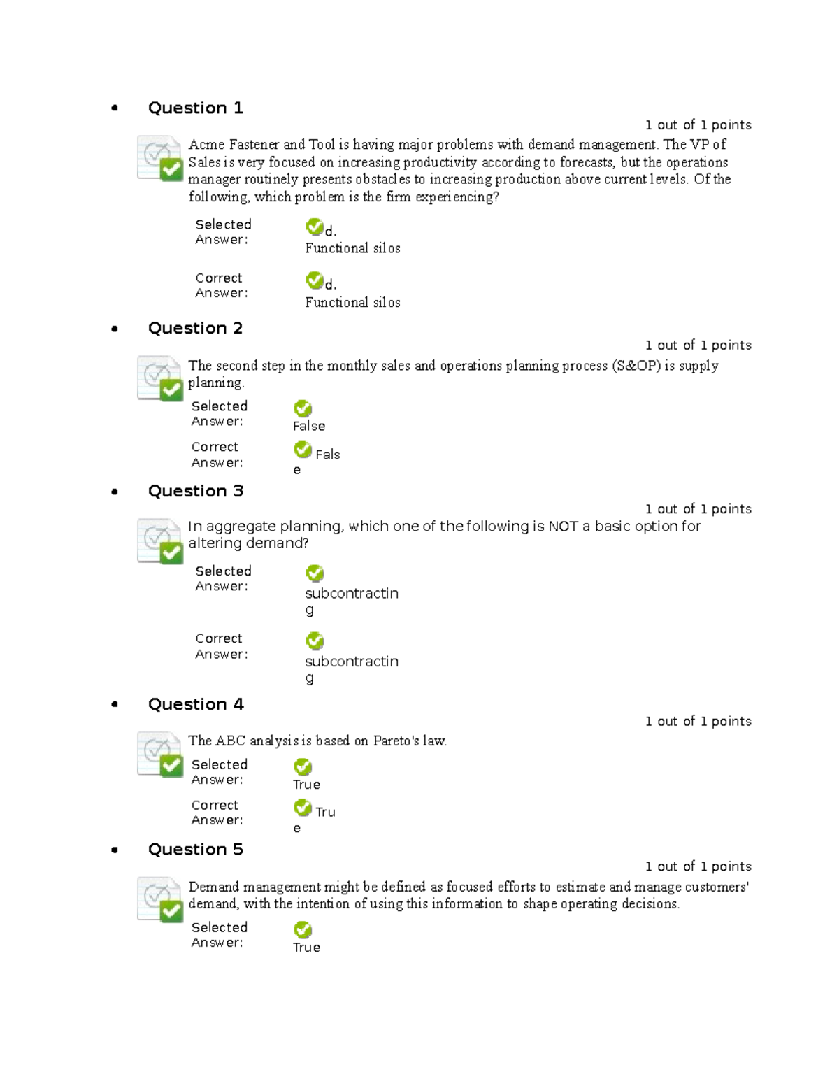 Exam 2 - Bank Test - Question 1 1 out of 1 points Acme Fastener and ...