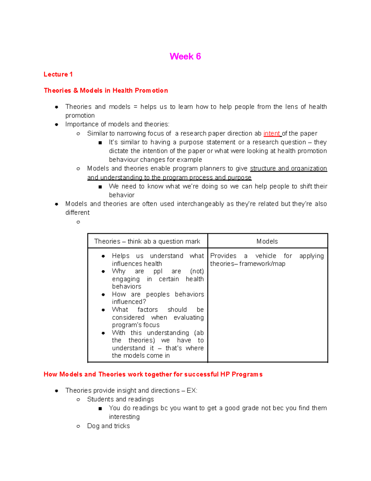Units 3 and 4 / Midterm 2 - Week 6 Lecture 1 Theories & Models in ...