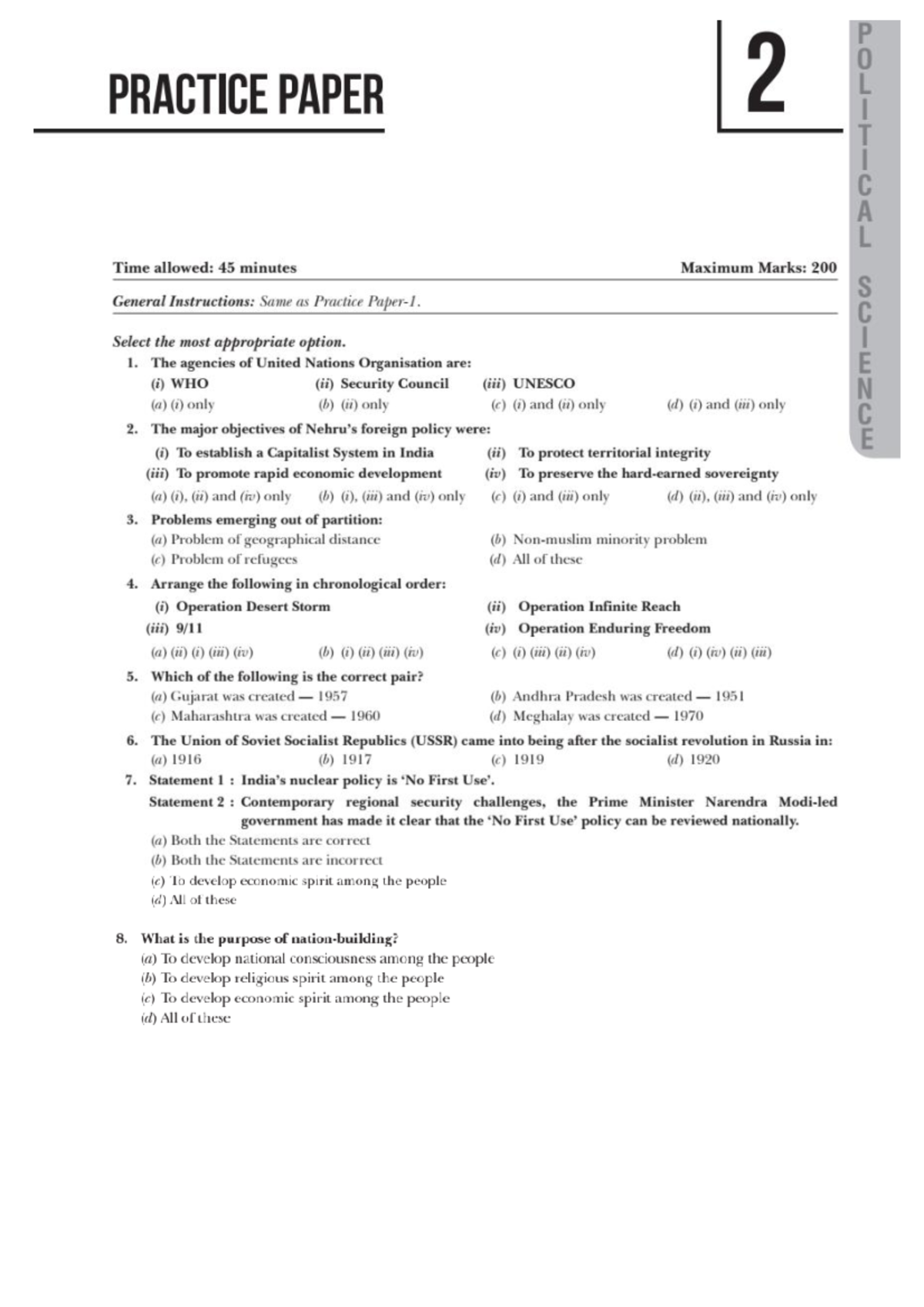 Practice 2 - Political science honors UG - Studocu