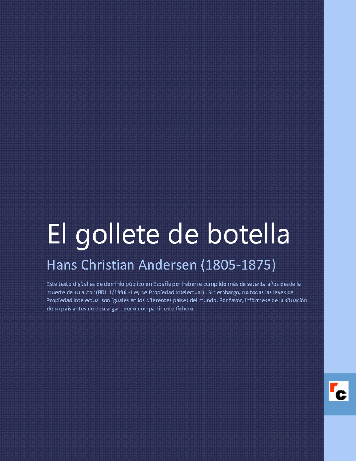 Andersen Elgolletedebotella - El gollete de botella Hans Christian ...