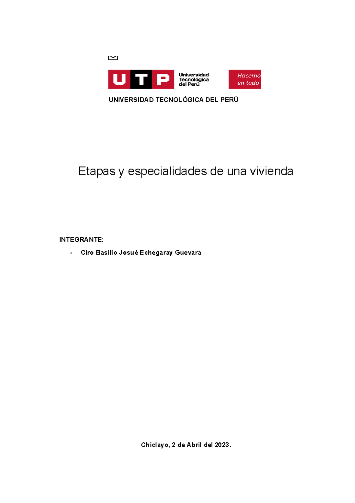 (AC.S01) Tarea S01 - UNIVERSIDAD TECNOLÓGICA DEL PERÚ Etapas y ...