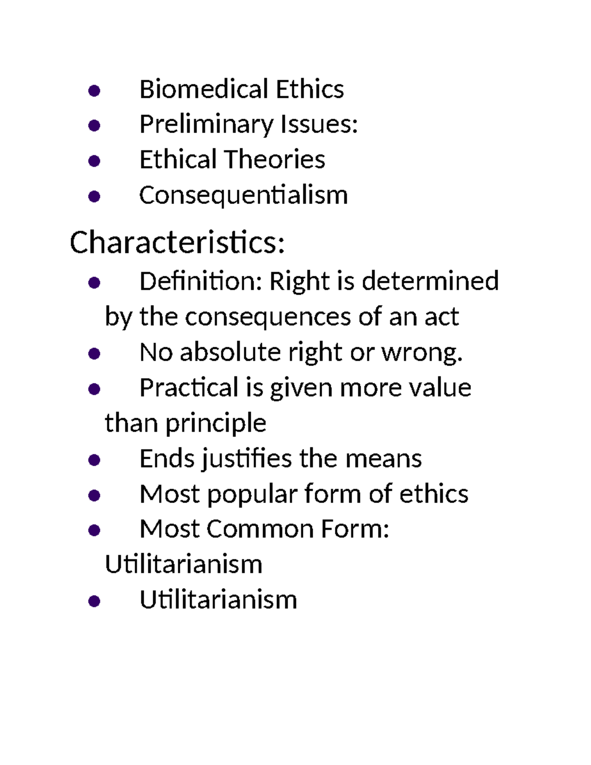 3 Biomedical Ethics Exam 3 - Biomedical Ethics Preliminary Issues ...