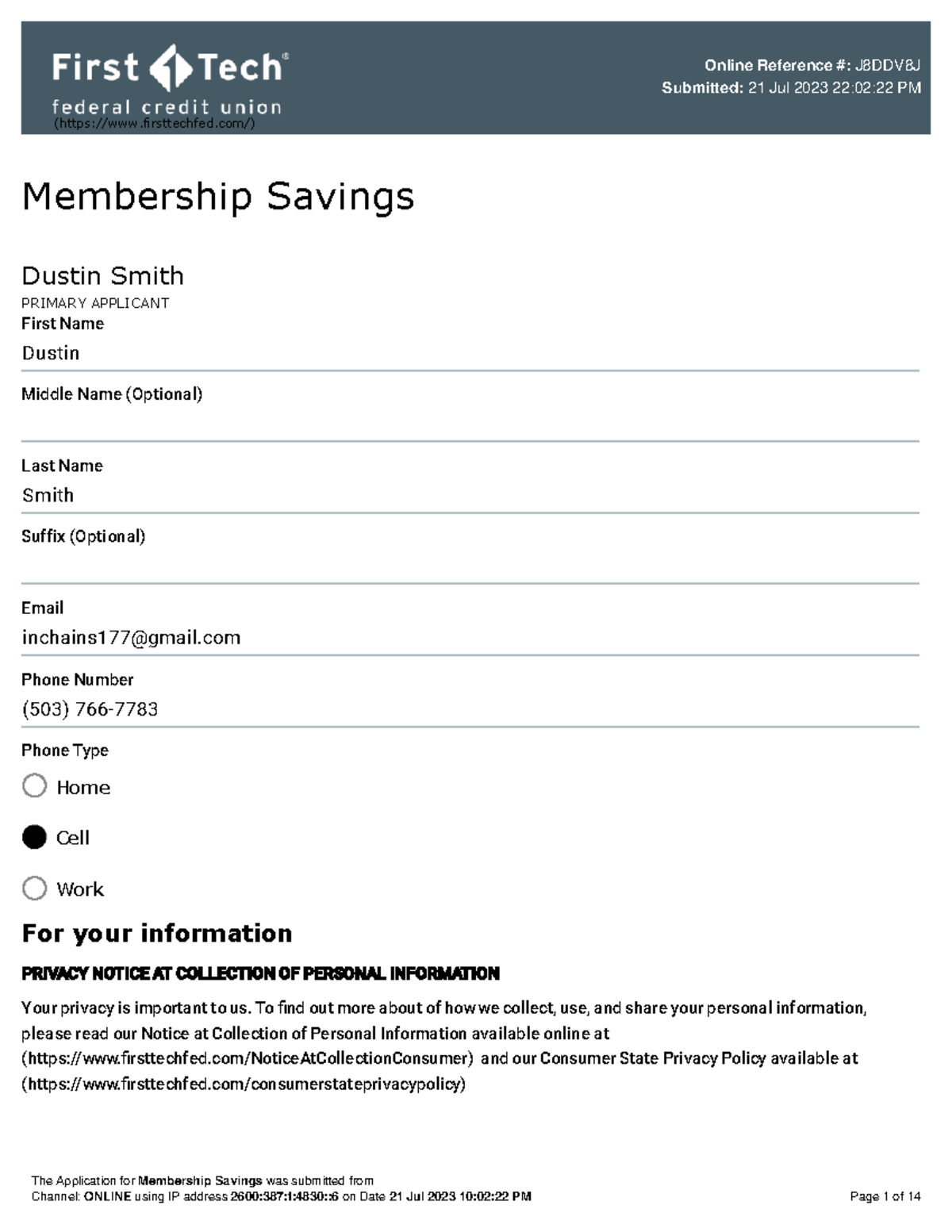 J8DDV8J - Hope this helps - Membership Savings ####### Dustin Smith ...
