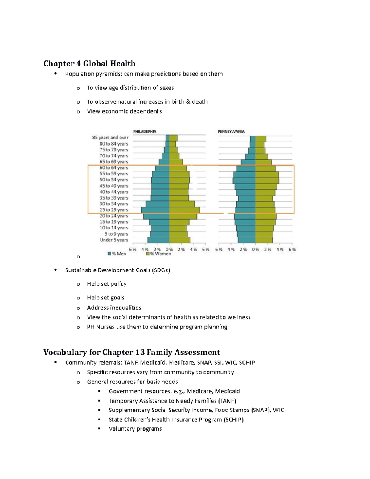 Exam 3 Public Health - Chapter 4 Global Health Population pyramids: can make predictions based ...