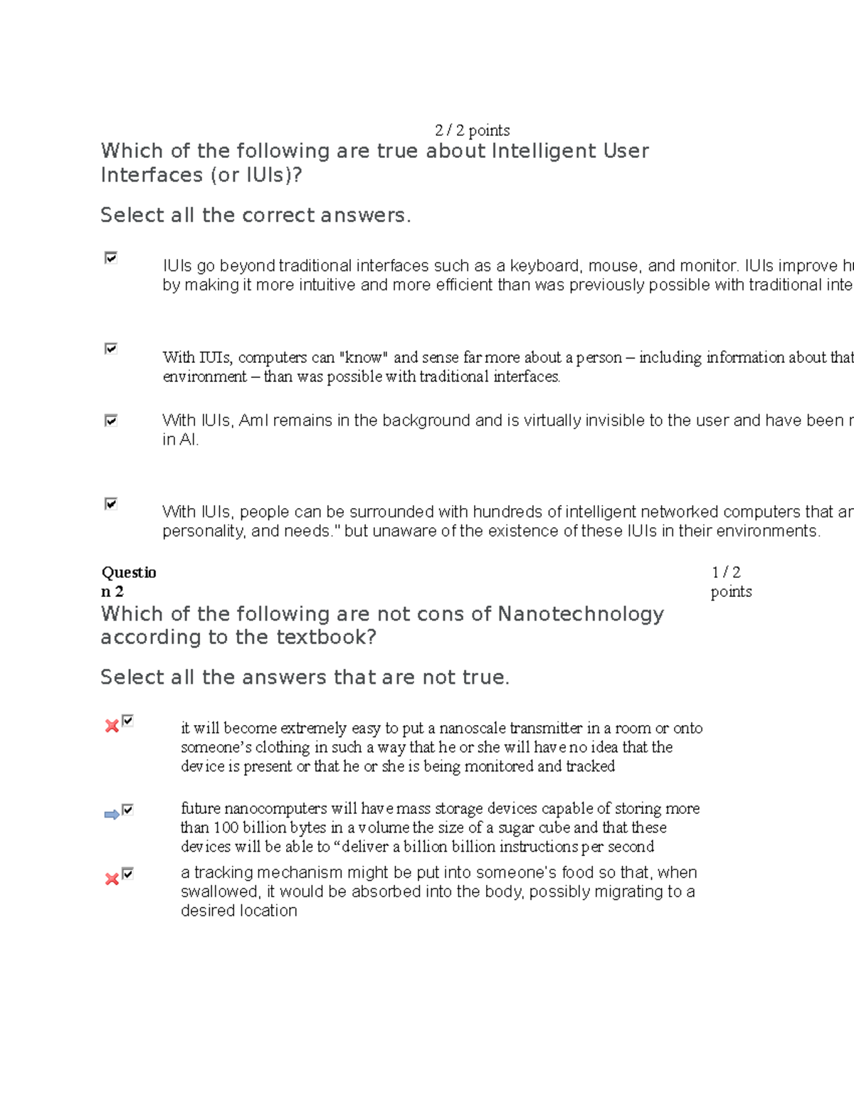 PHL Chapter 12 QUIZ - 2 / 2 points Which of the following are true ...