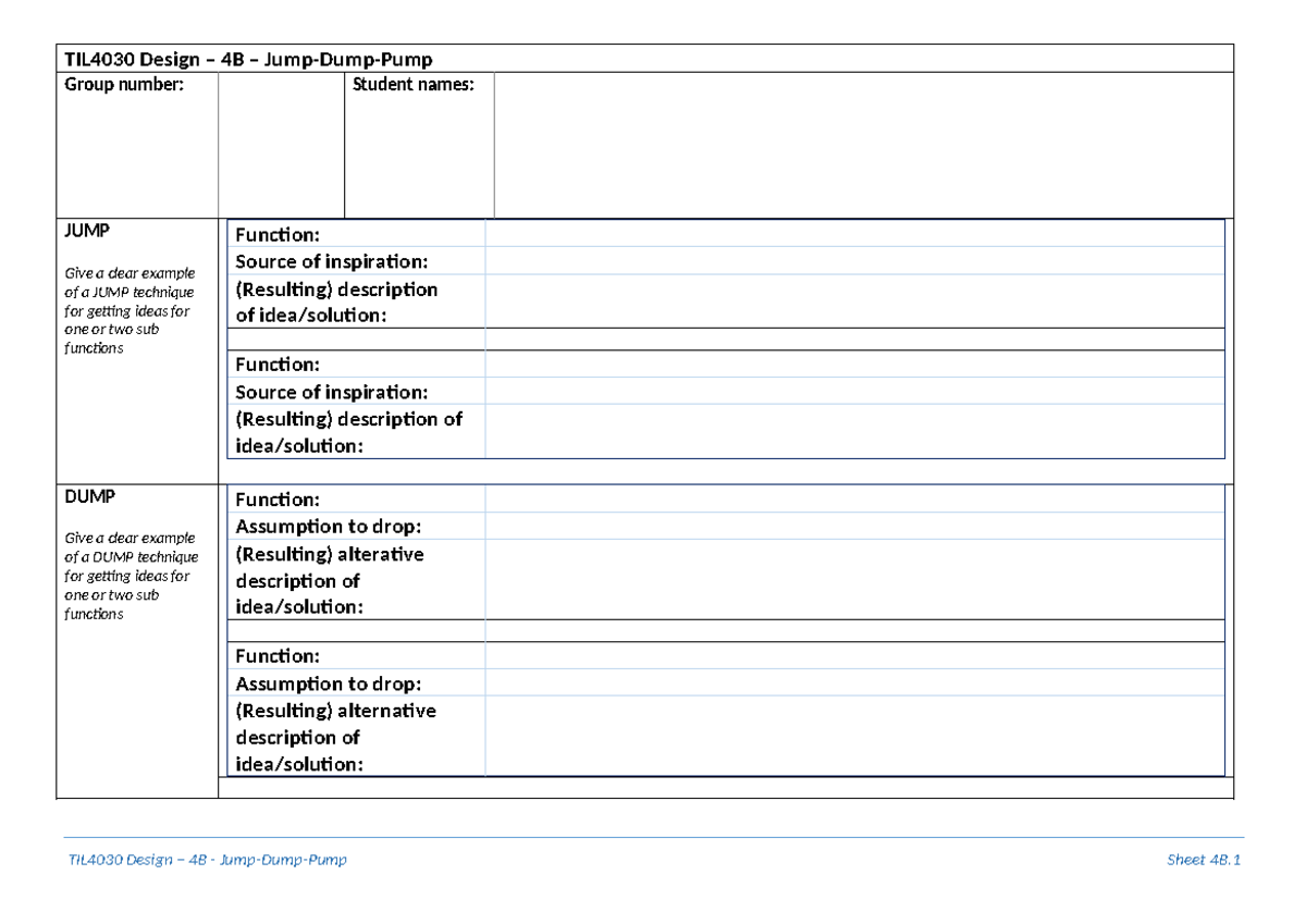 TIL4030 - Designsheet 4B - Pump-Jump-Dump - empty - TIL4030 Design – 4B ...
