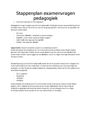 Pedagogiek samenvatting - Pedagogiek 1 Pedagogiek en opvoeden Pedagogische wetenschappen ...
