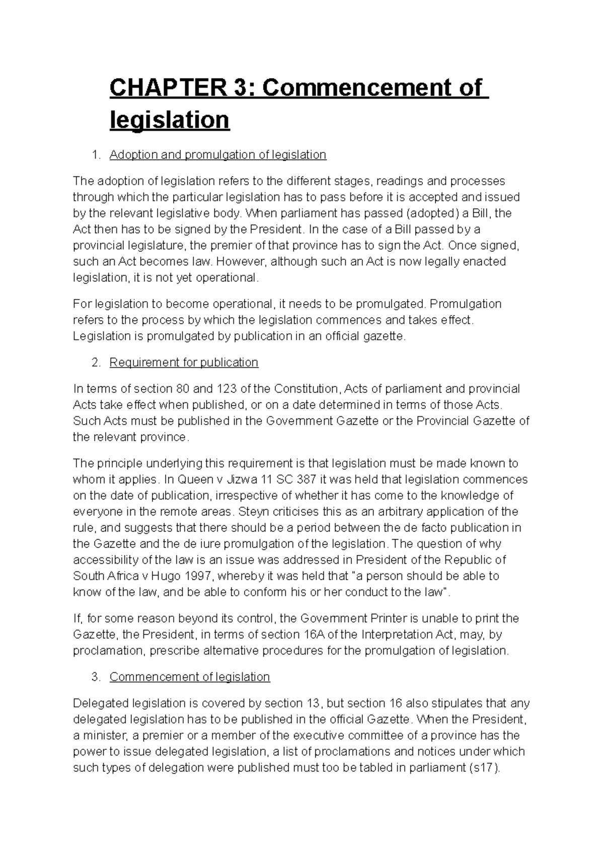 Chapter 3 - CHAPTER 3: Commencement of legislation Adoption and ...