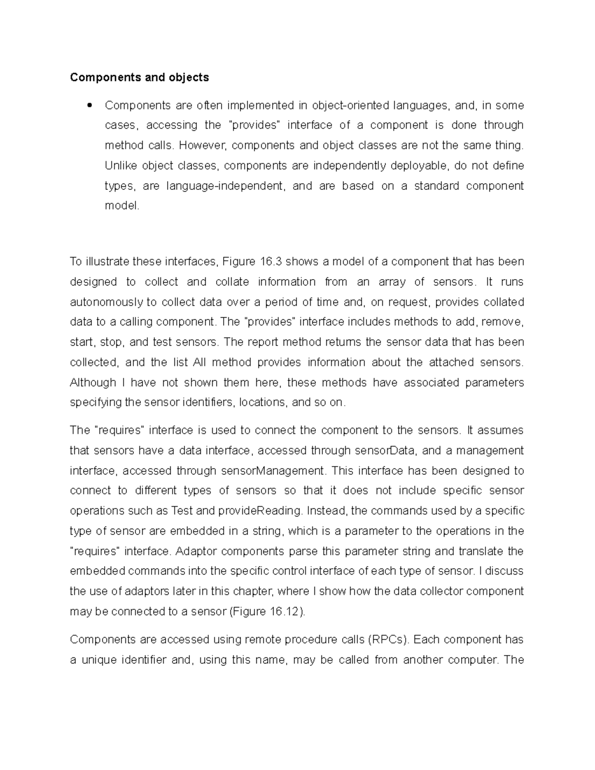 Components and objects - However, components and object classes are not ...