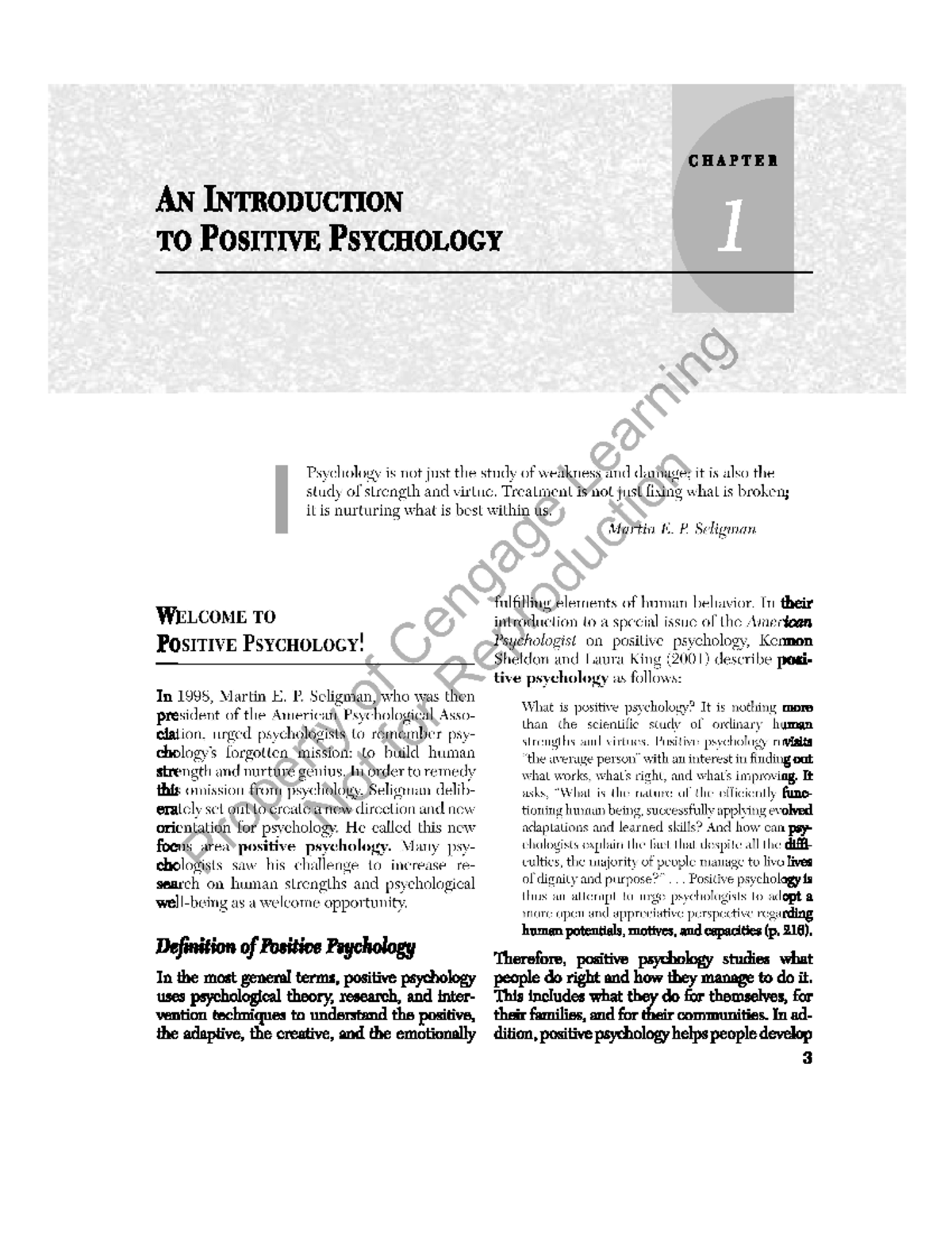 Positive psychology - Psychology - Studocu