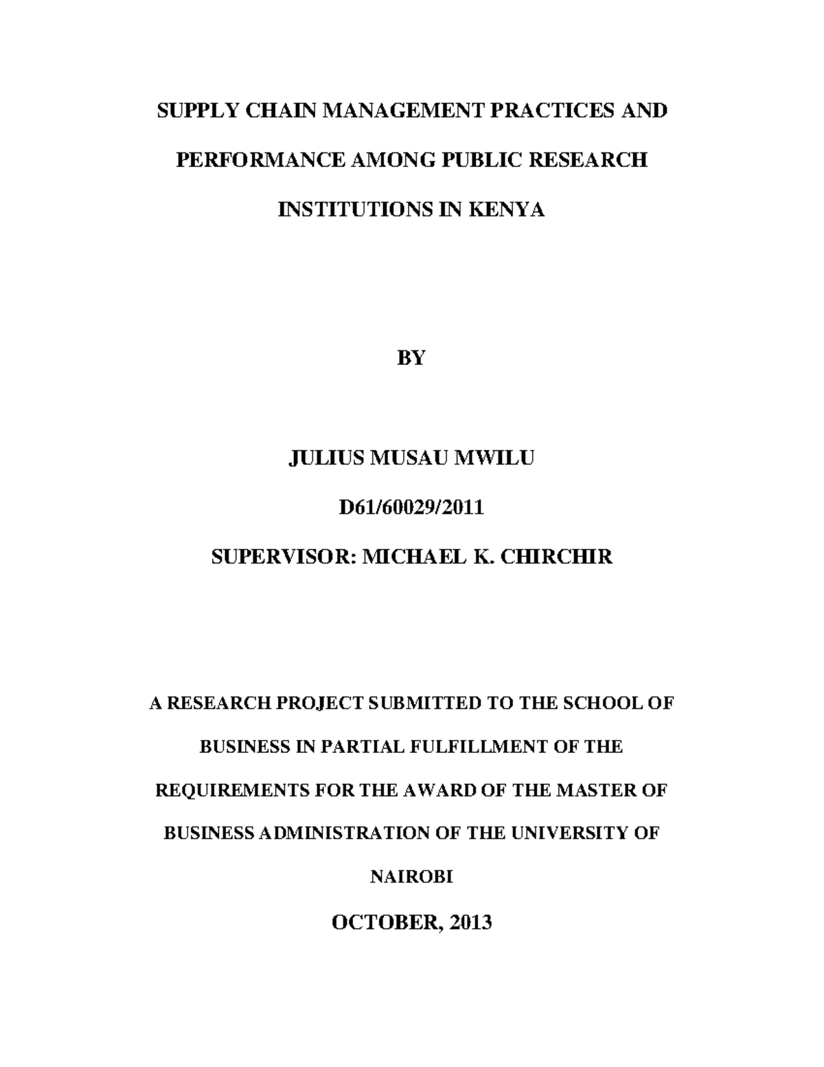 Supply Chain Management Practices AND PE - SUPPLY CHAIN MANAGEMENT ...