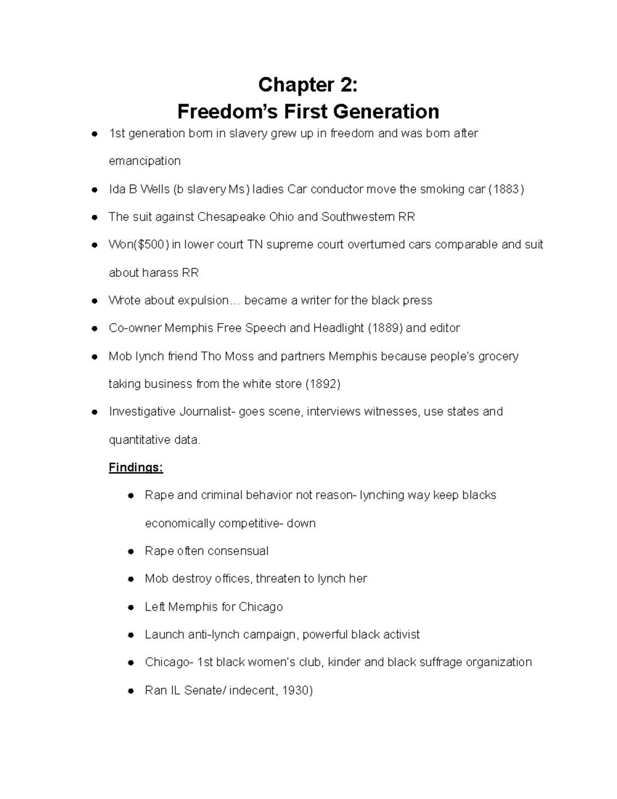 Chapter 2 Freedom's First Generation - Chapter 2: Freedom’s First ...