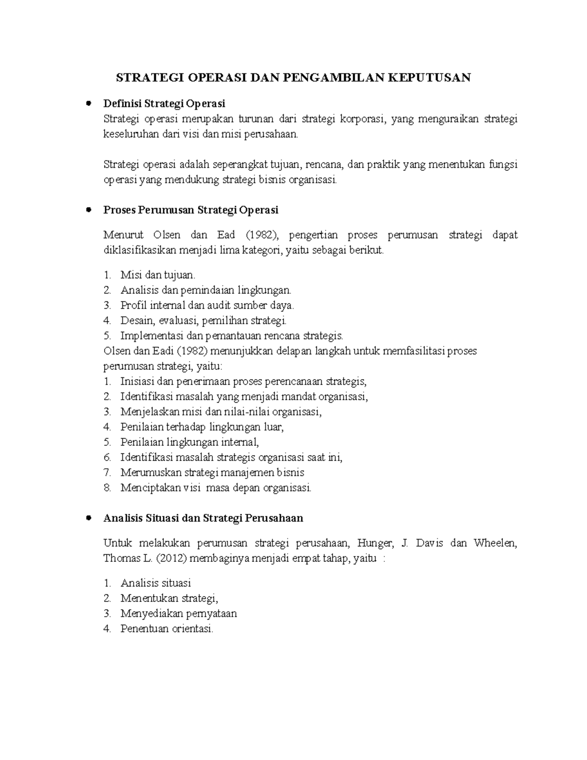 Strategi Operasi Dan Pengambilan Keputusan - STRATEGI OPERASI DAN ...