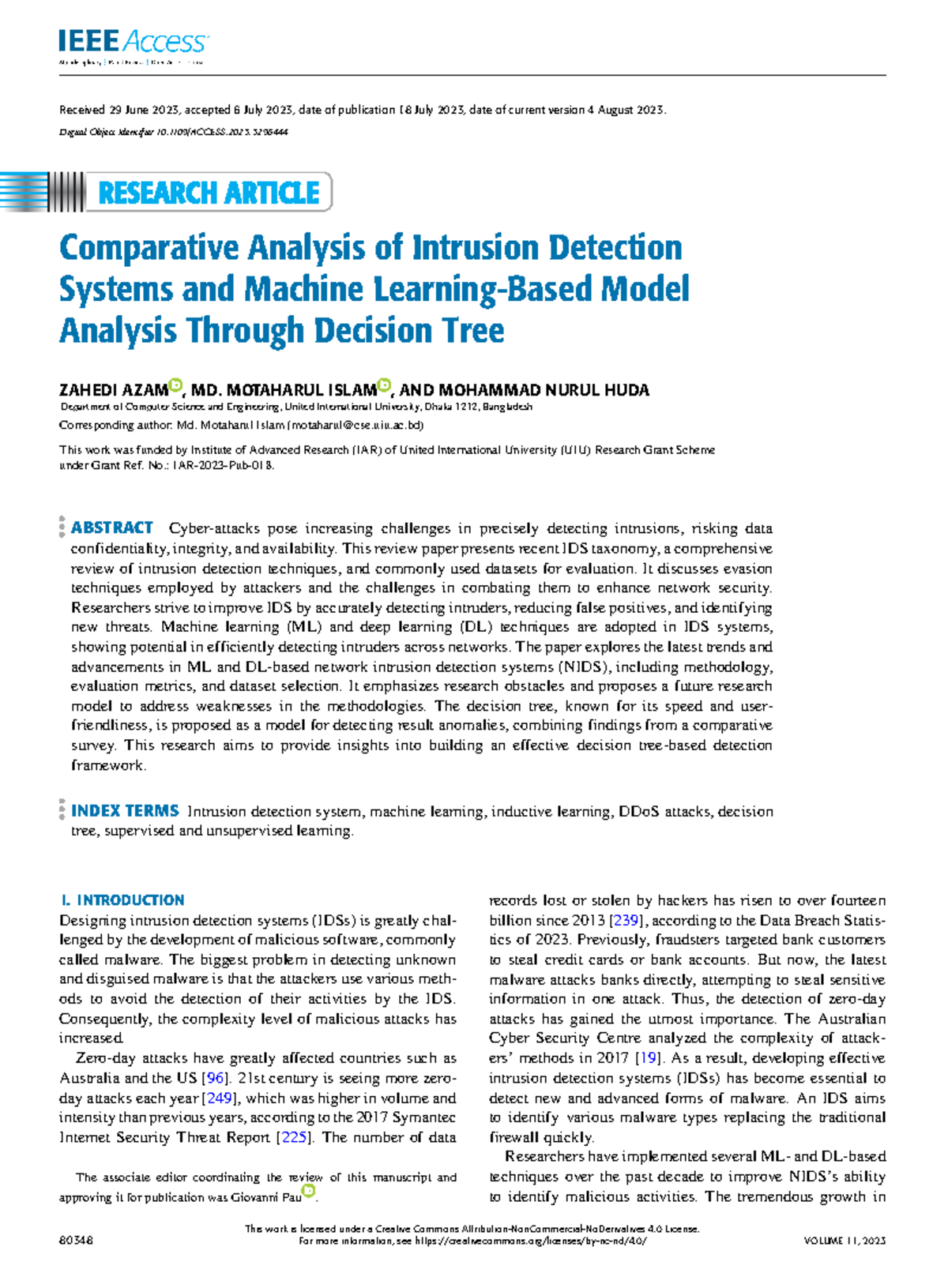 Comparative Analysis Of Intrusion Detection Systems And Machine